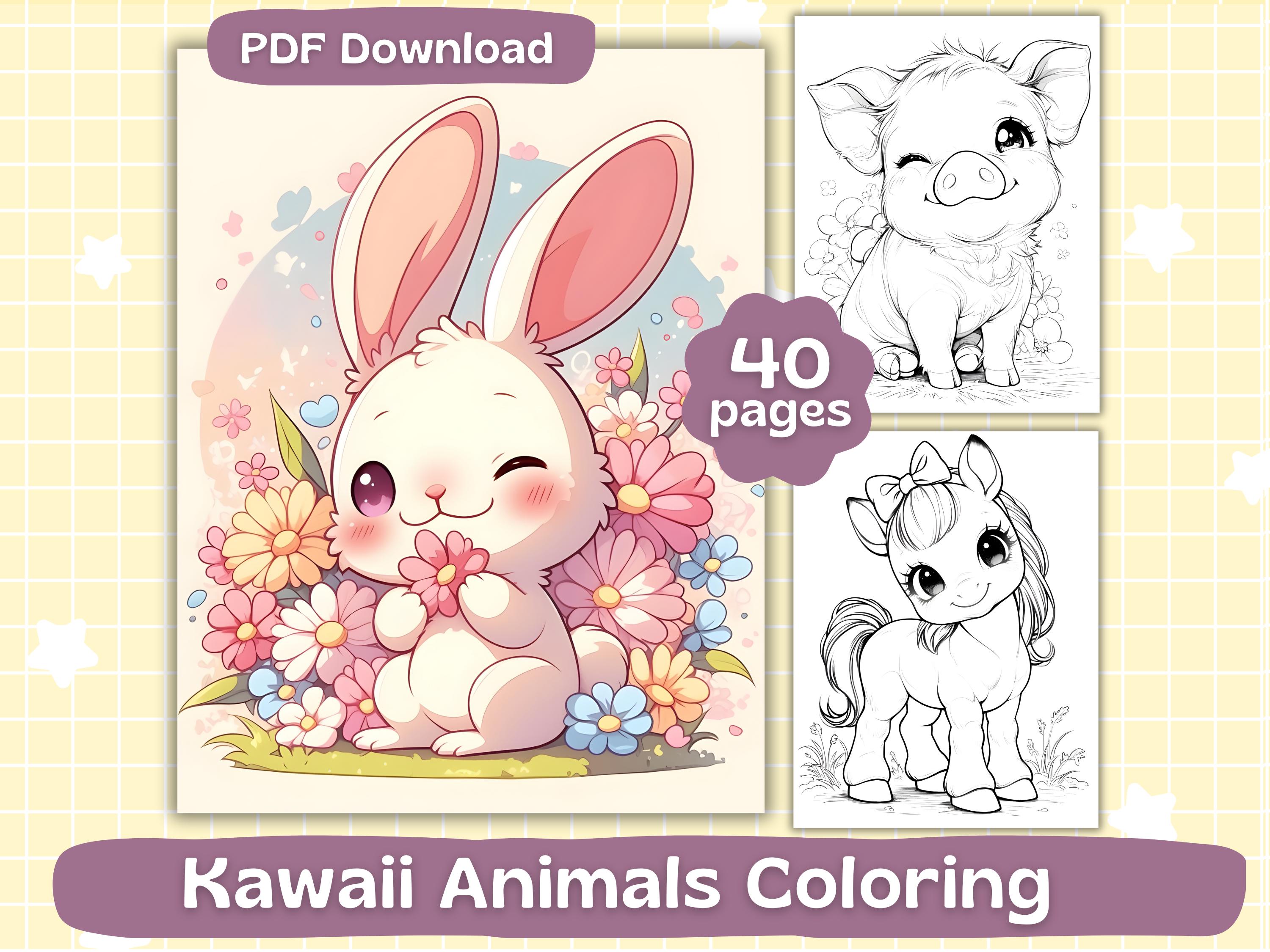 Kawaii Animals Coloring Pages | Farm Animals | Woodland Animals | Adult ...