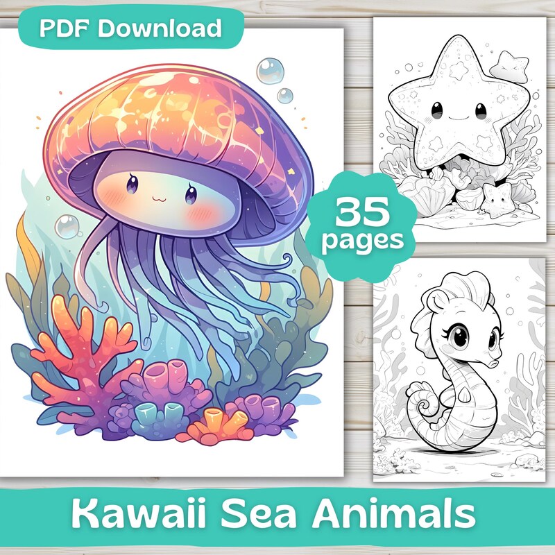 Ocean Coloring Pages - Etsy