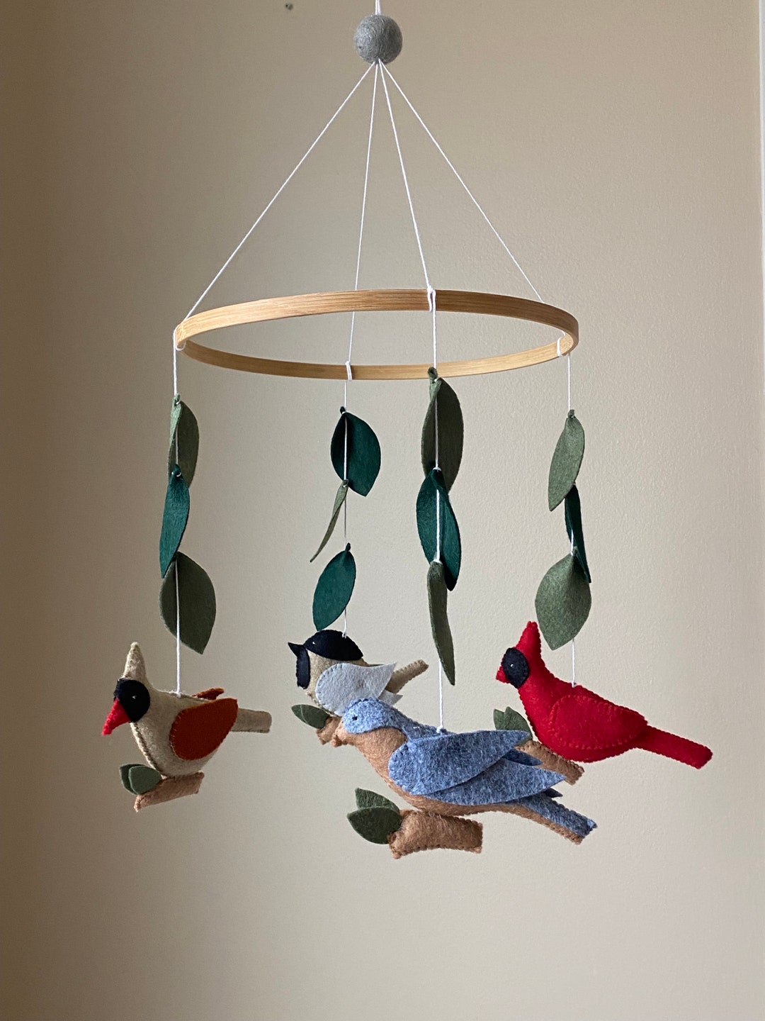 Flying Bird Mobile/ Felt Baby Mobile Girl/ Bird Nursery Mobile ...