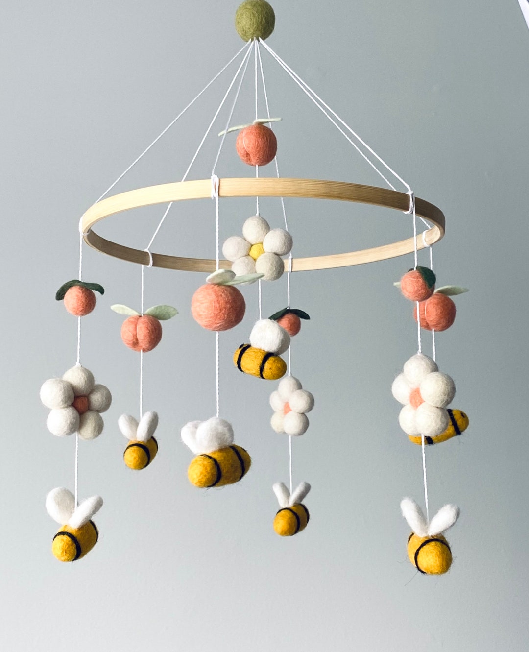 Bee Mobile/ Baby Girl Mobile/ Baby Mobile/ Nursery Mobile/ Fruit Mobile ...