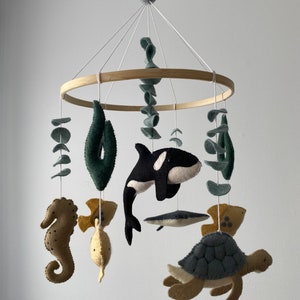 Nautical Mobile/ Whale Mobile/ Felt Baby Mobile Boy/ Nursery Mobile ...