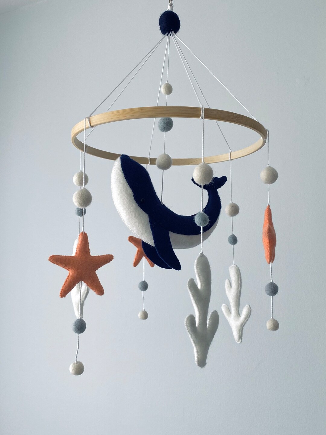 Whale Mobile/ Ocean Mobile/ Baby Girl Mobile/ Baby Mobile/ Nursery ...