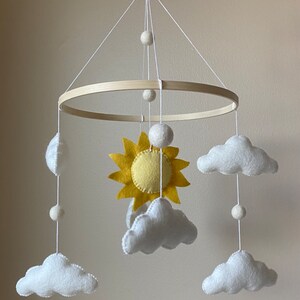 Sun Mobile, Sun Baby Mobile Girl, Sun Cloud Mobile/ Cot Mobile, Crib ...