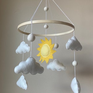 Sun Mobile, Sun Baby Mobile Girl, Sun Cloud Mobile/ Cot Mobile, Crib ...