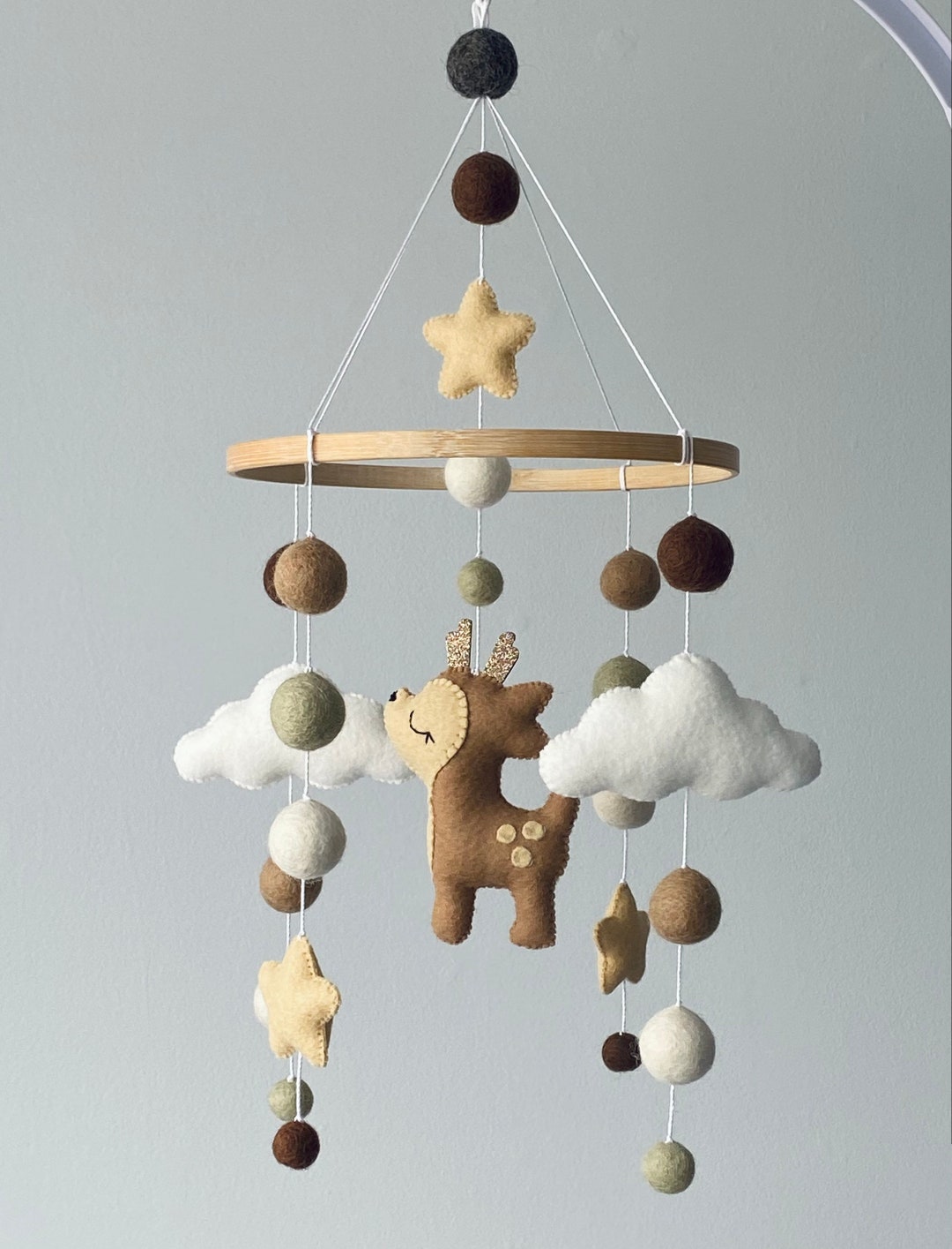 Baby Crib Mobile Boy/ Deer Baby Mobile Girl/ Nursery Mobile/ Woodland ...