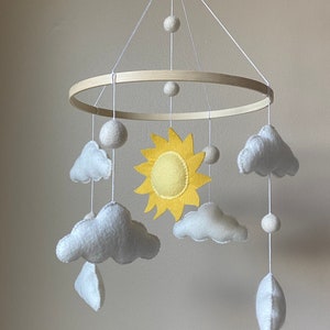 Sun Mobile, Sun Baby Mobile Girl, Sun Cloud Mobile/ Cot Mobile, Crib ...