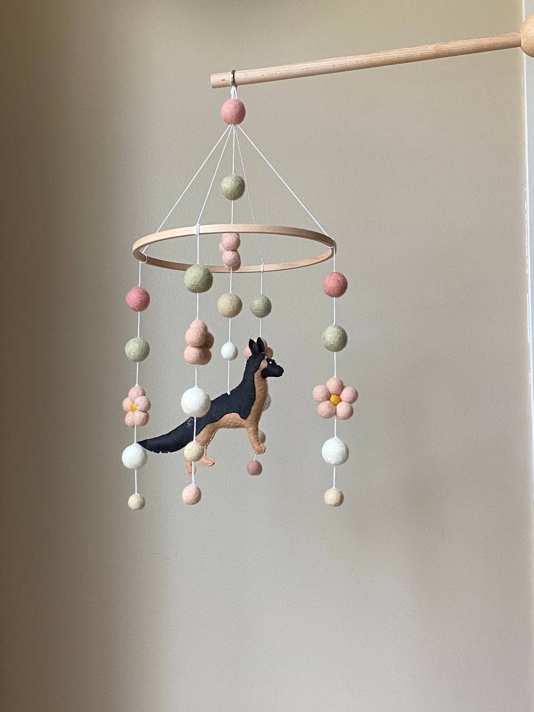 Dog Mobile for Nursery, German Shepherd Dog Baby Mobile, Gender Neutral ...
