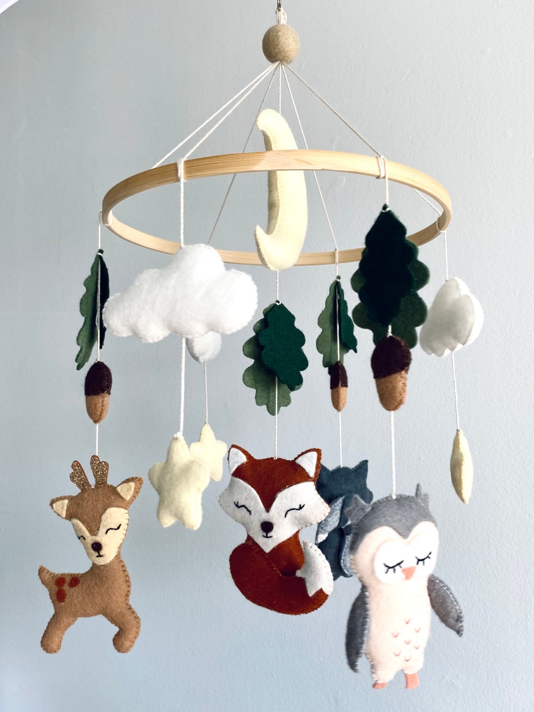 Woodland Mobile, Forest Mobile, Crib Baby Mobile, Nature Nursery Decor ...