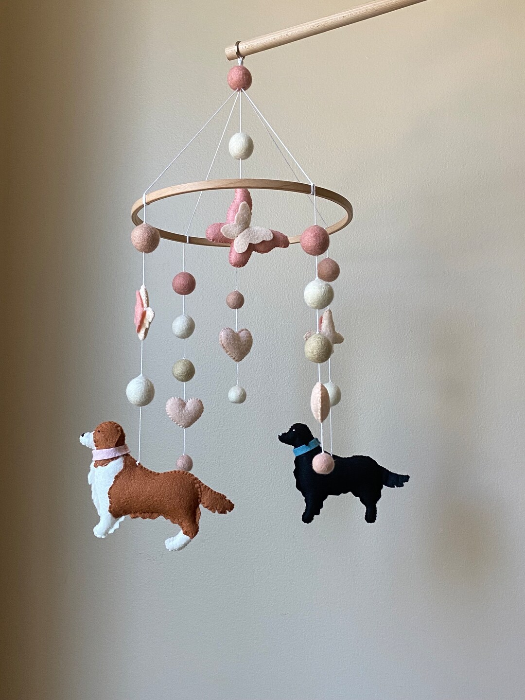 Dog Mobile for Nursery, Golden Retriever Dog Baby Mobile, Gender ...