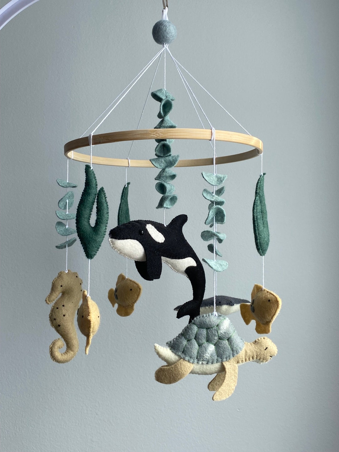 Nautical Mobile/ Whale Mobile/ Felt Baby Mobile Boy/ Nursery Mobile ...