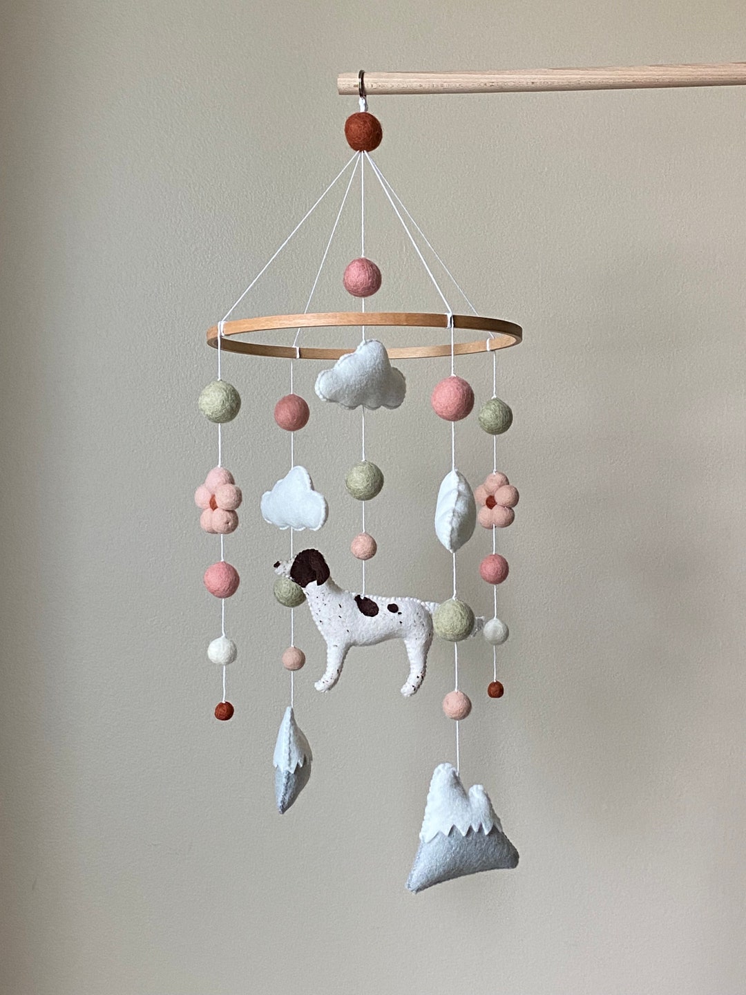 Dog Mobile for Nursery, Golden Retriever Dog Baby Mobile, Gender ...