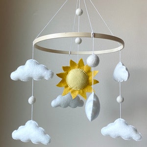 Sun Mobile, Sun Baby Mobile Girl, Sun Cloud Mobile/ Cot Mobile, Crib ...