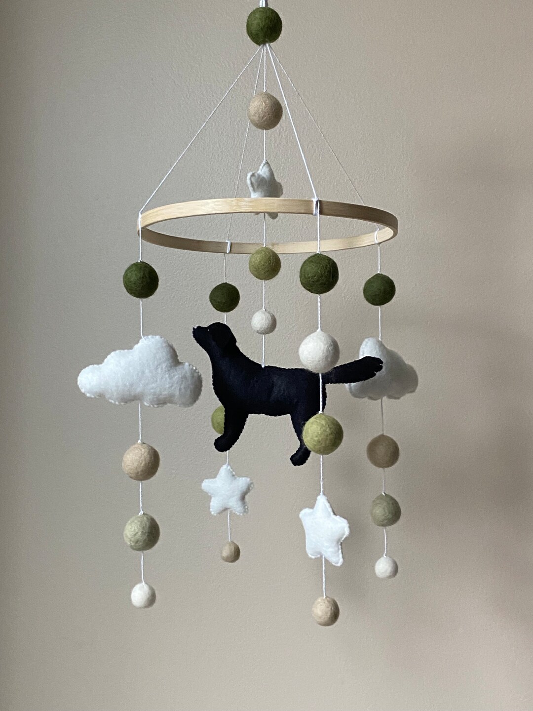 Dog Mobile for Nursery, Golden Retriever Dog Baby Mobile, Gender ...