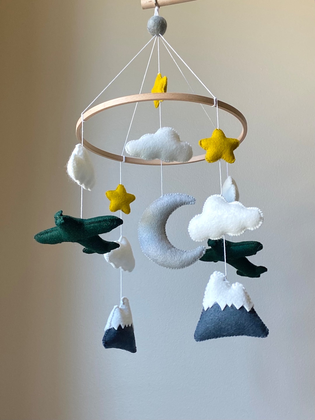 Airplane Baby Mobile, Plane Nursery Decor, Crib Toy Gift, Hot Air ...