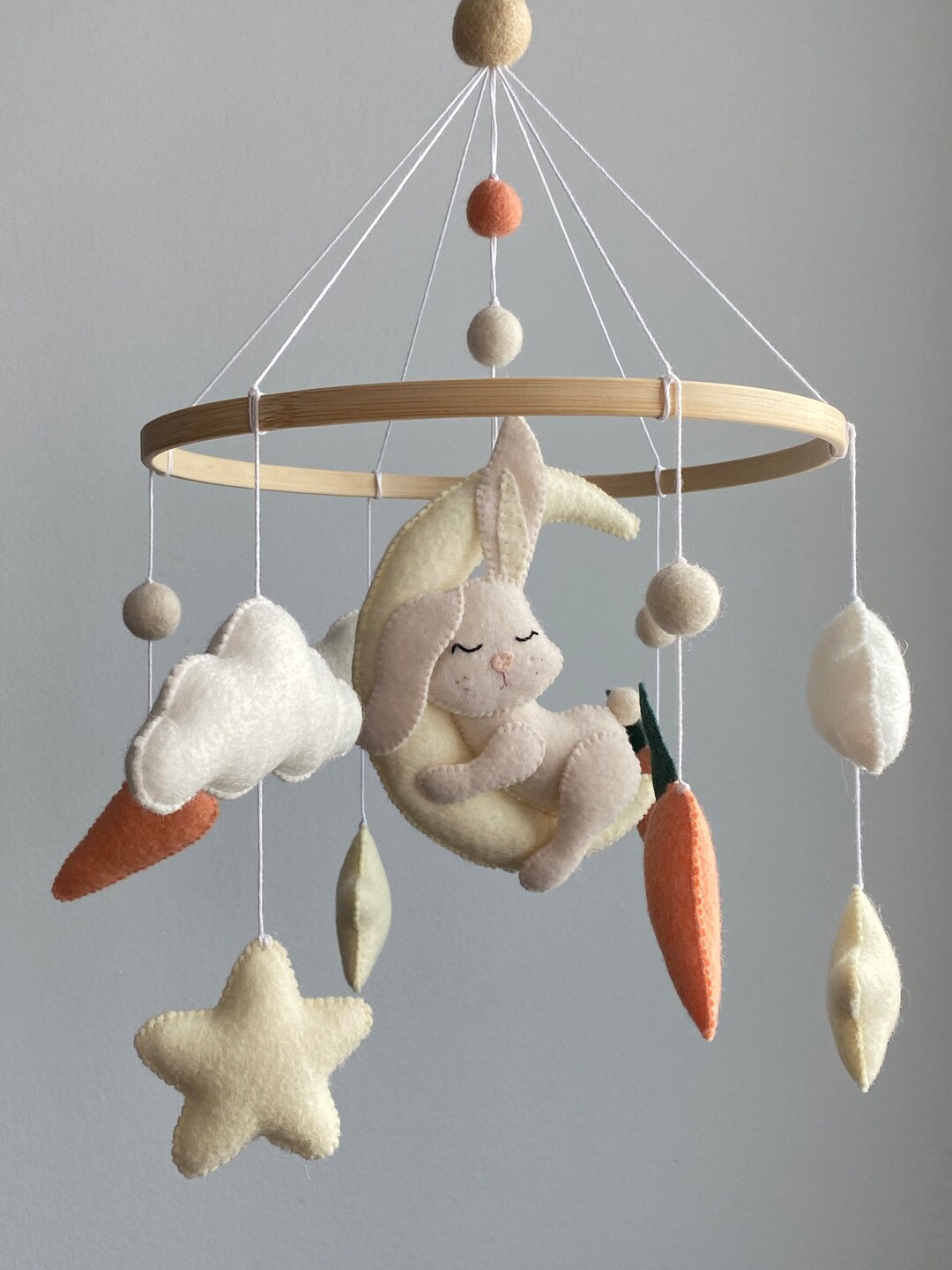 Bunny Mobile/ Baby Mobile/ Peter Rabbit Mobile/ Rabbit Felt Mobile ...