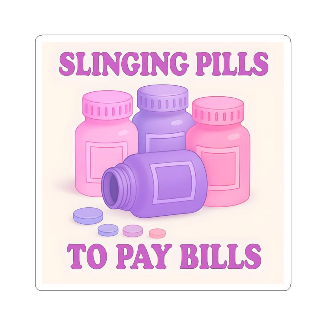 Playful Pharmacy Sticker, Fun Apothecary Decals, Humorous Laptop ...