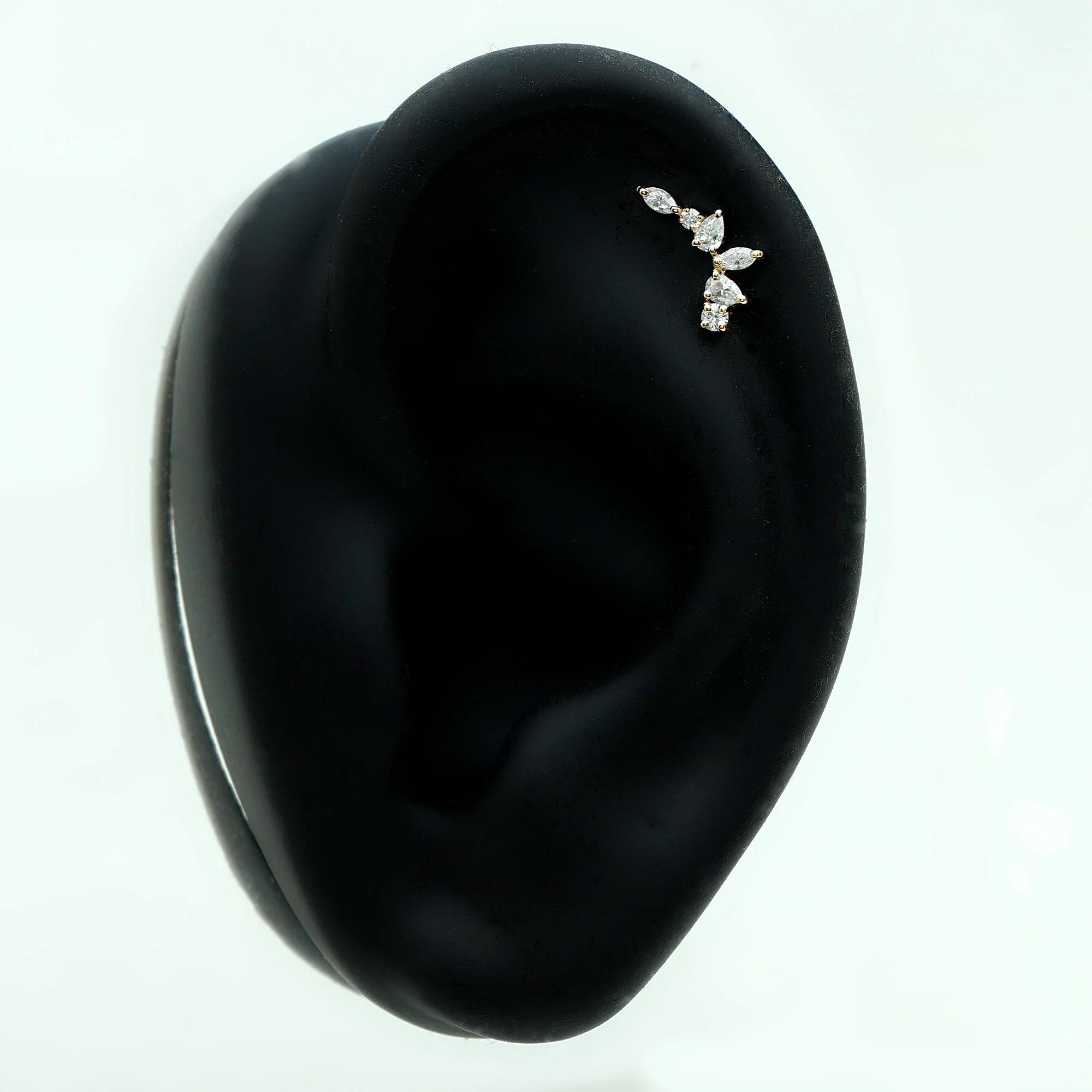 Buy Unique Lab Grown Diamond Ear Crawler Earring for Helix Piercing ...