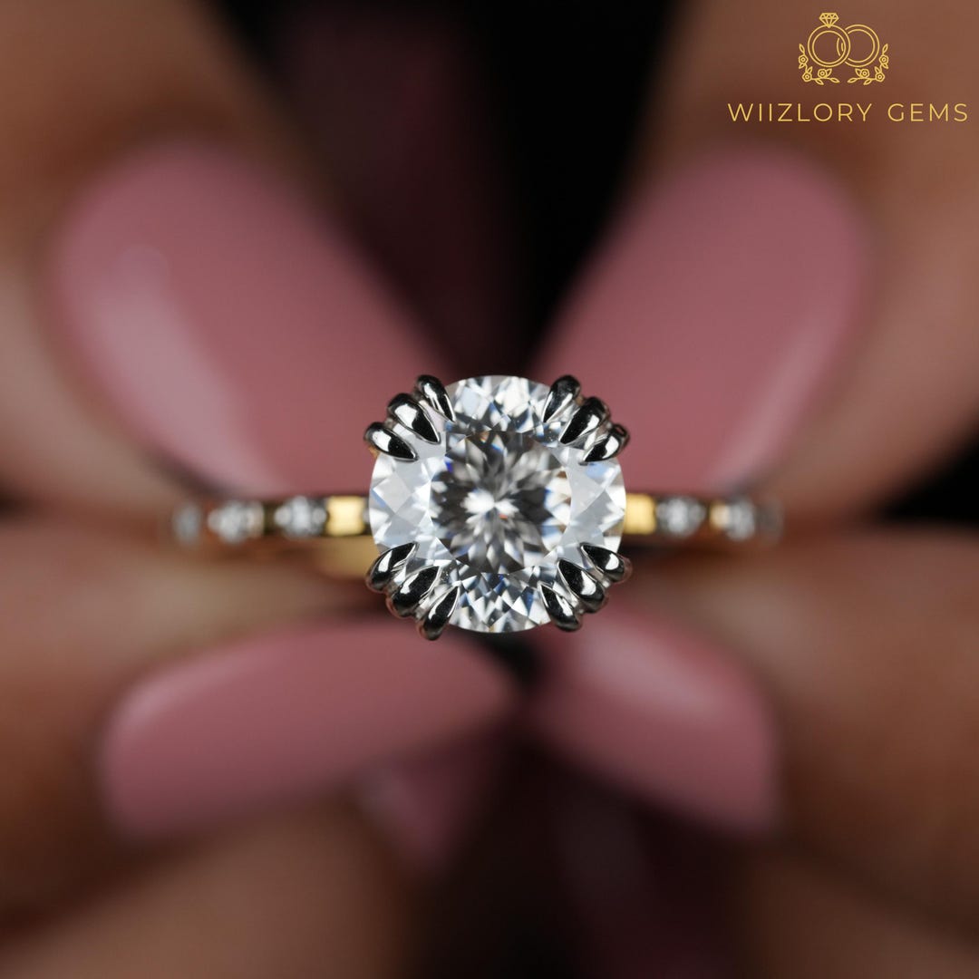 Portuguese Cut Diamond Solitaire Engagement Ring for Proposal, 3 CT ...