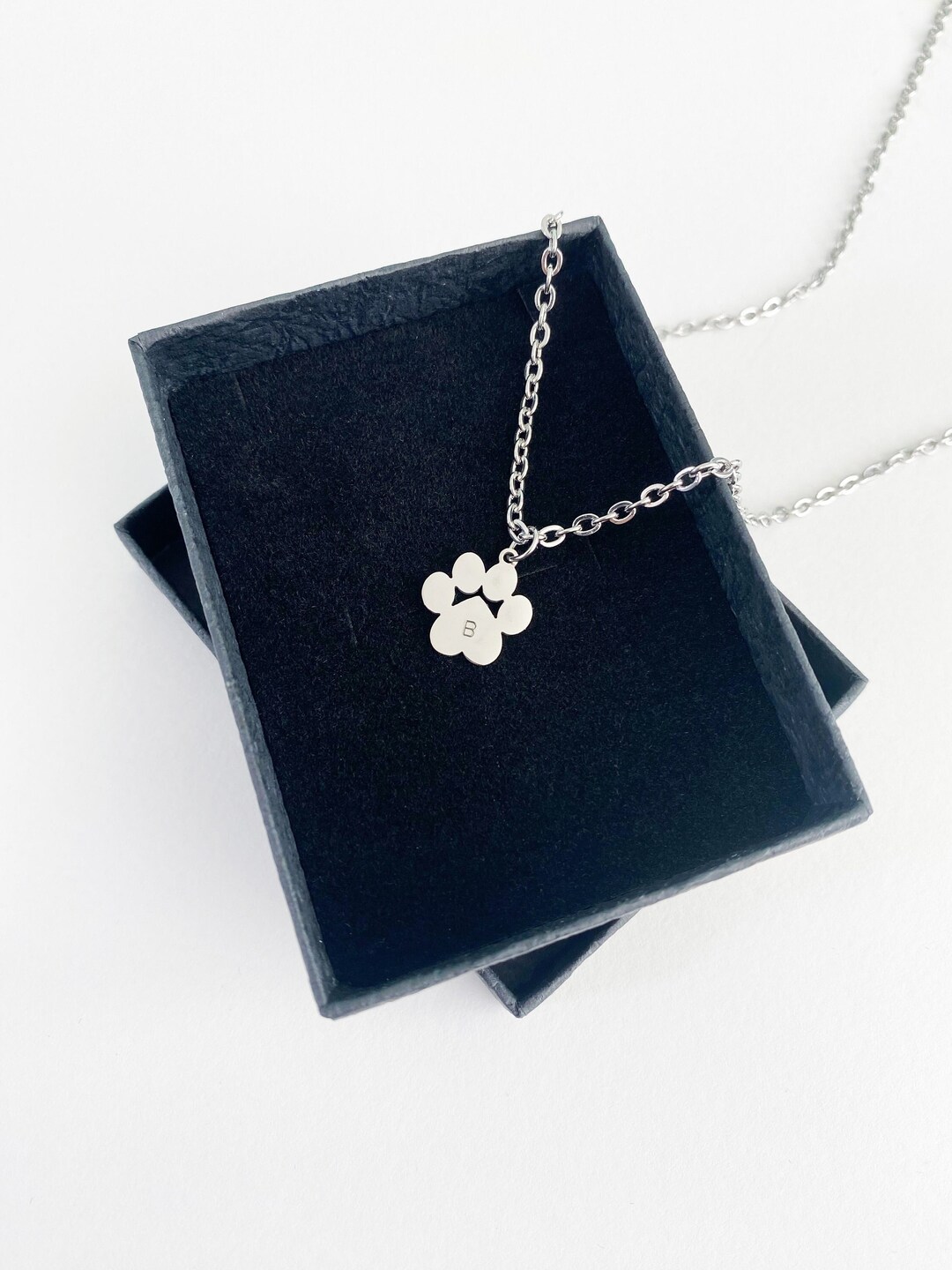 Custom Paw Print Initial Necklace, Dog Paw Necklace, Cat Paw Necklace ...