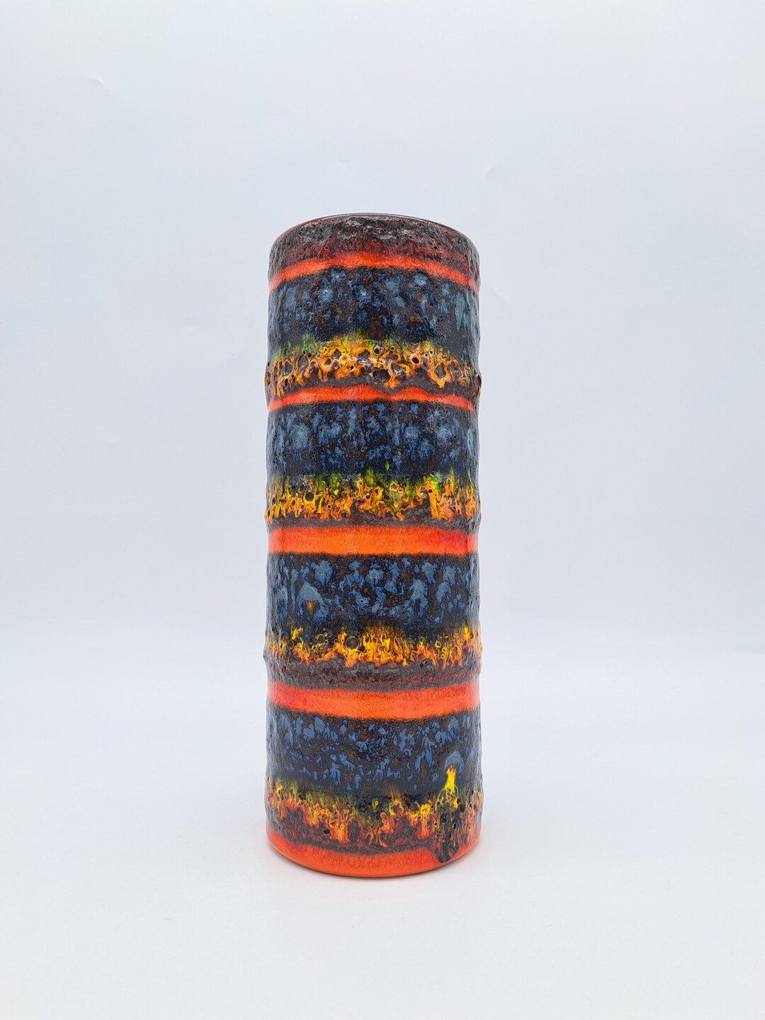 Rare West German Scheurich Rainbow Vase 203-26 Fat Lava W-germany ...