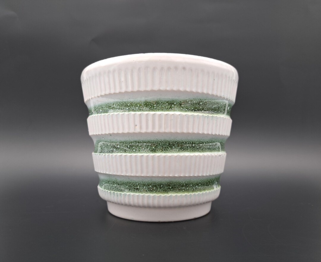 Vintage West German SPARA Planter 101-14 White Green Earthenware 1970s ...