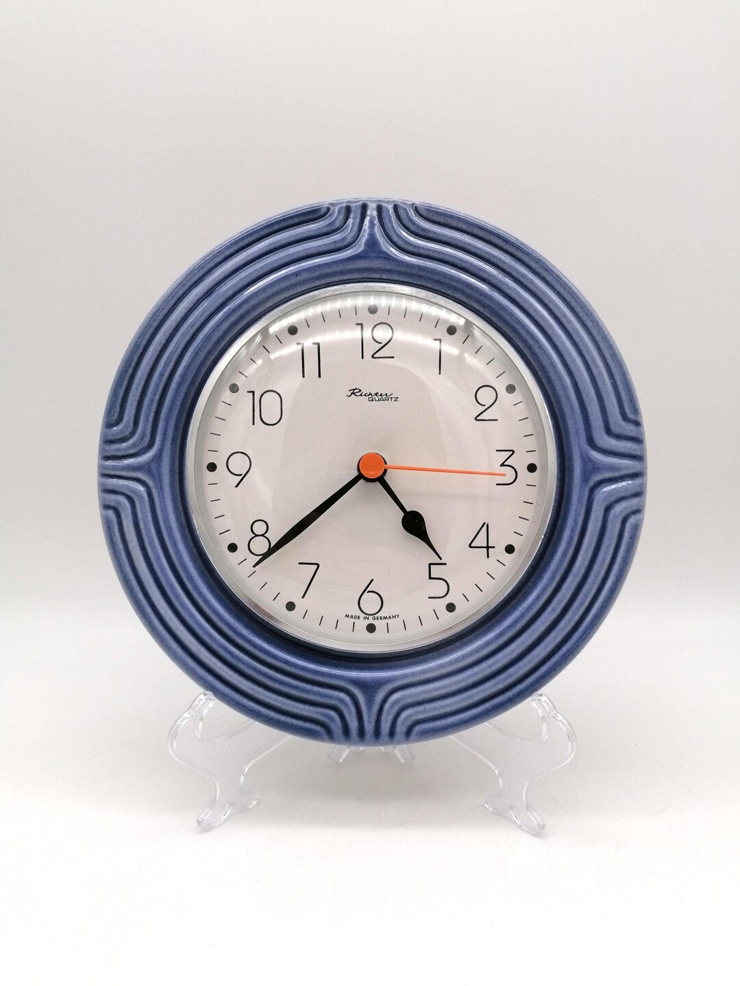 Rare Ceramic Wall Clock Richter QUARTZ Mid Century Ceramic Clock 70s ...