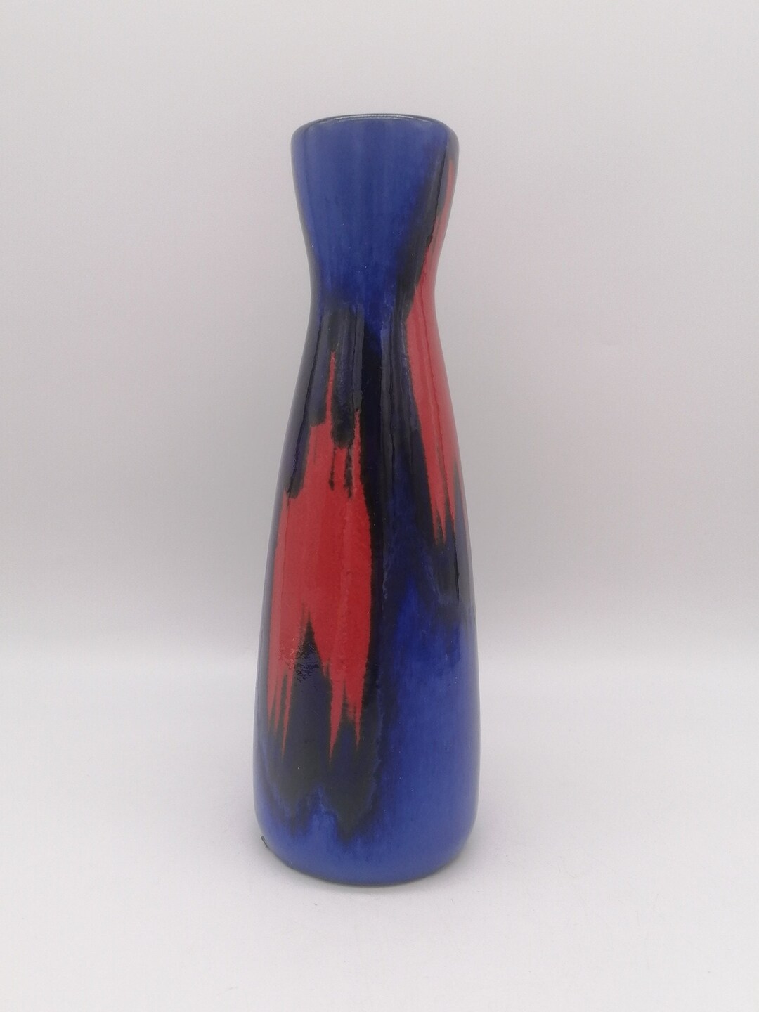 Vintage West Germany Vase Scheurich 520-28 Lora Design Red Blue WGP MCM ...