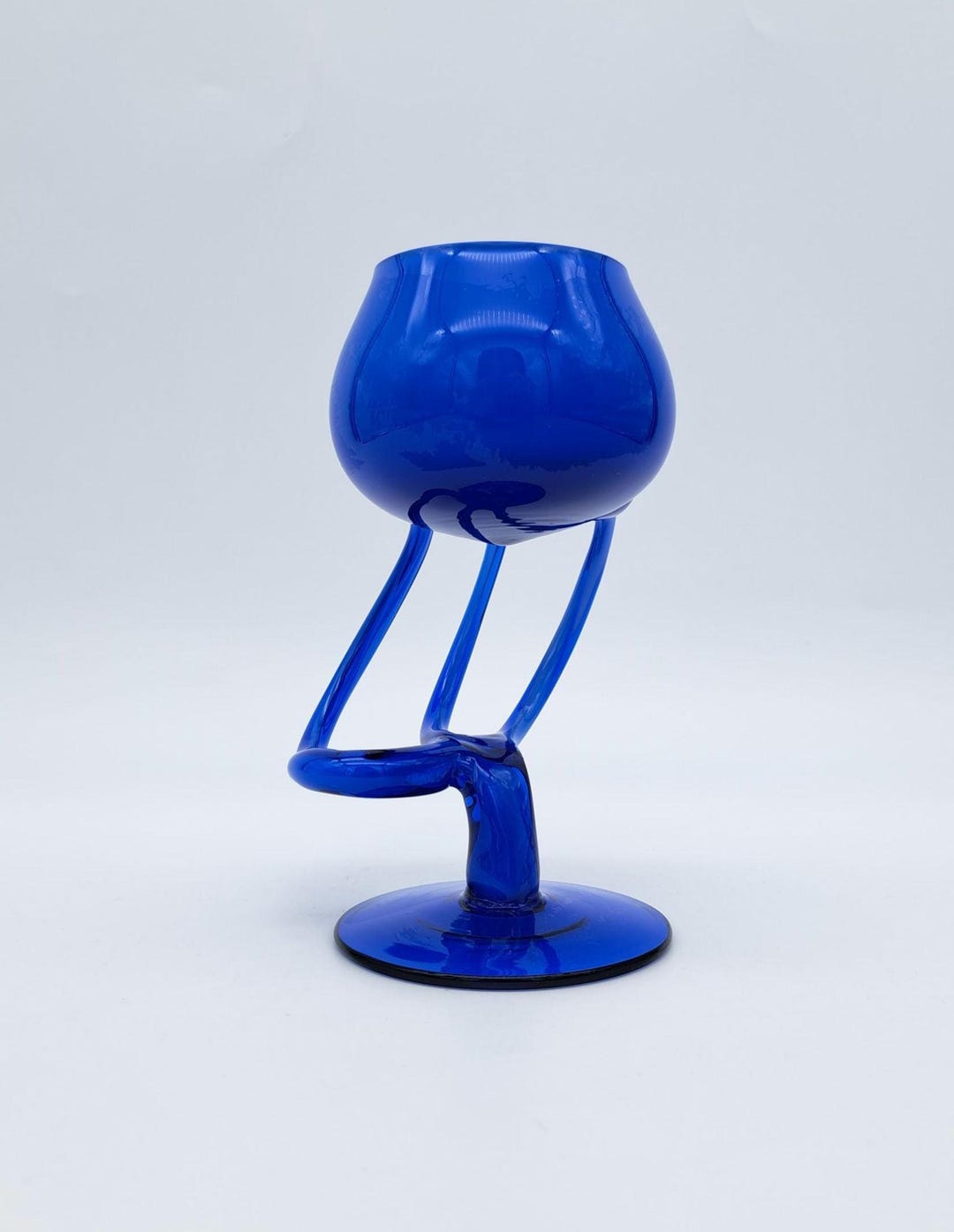 Beautiful Hand-blown Design Glass Mid-century Blue Glassware 1960-1970 ...
