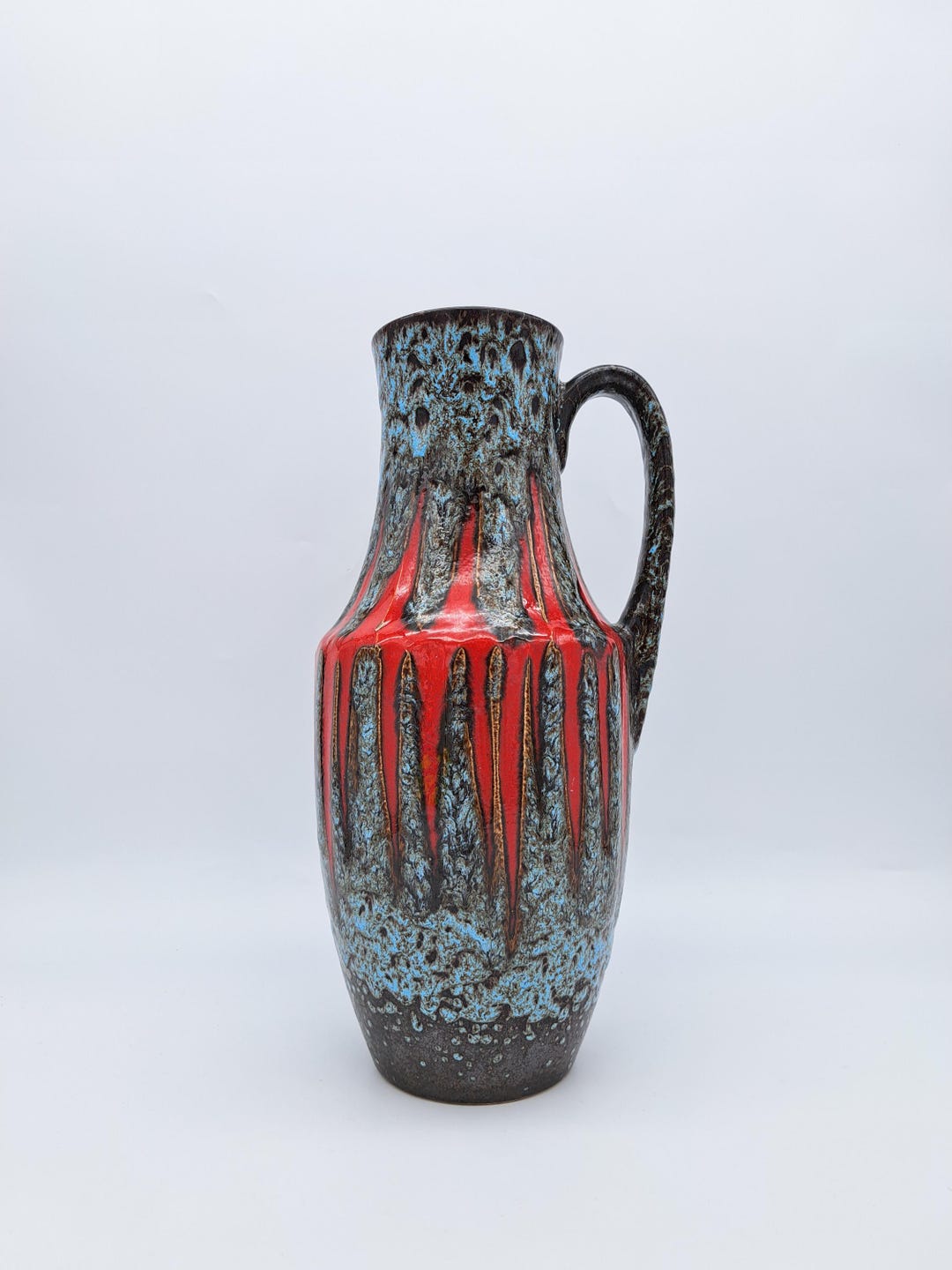 Vintage West German Scheurich Lora Fat Lava Vase 407-35 Mid-century ...