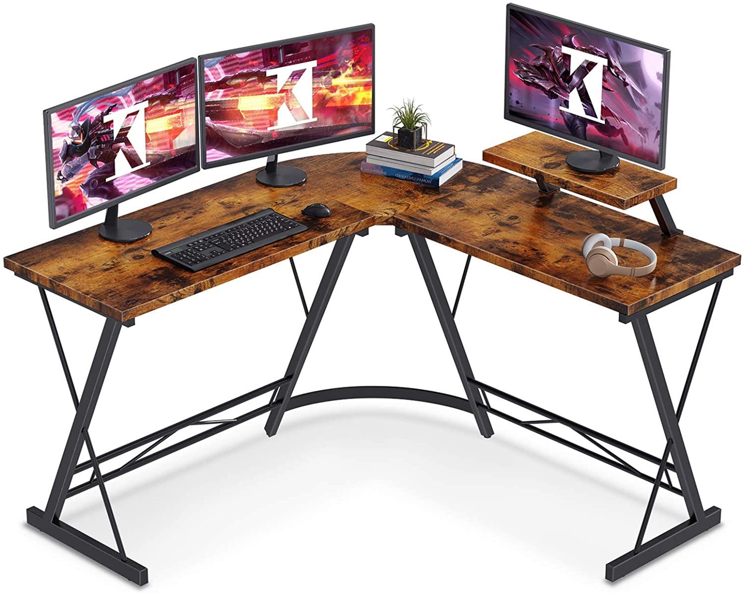 L Shaped Desk Home Office Desk Corner Gaming Workstation | Etsy