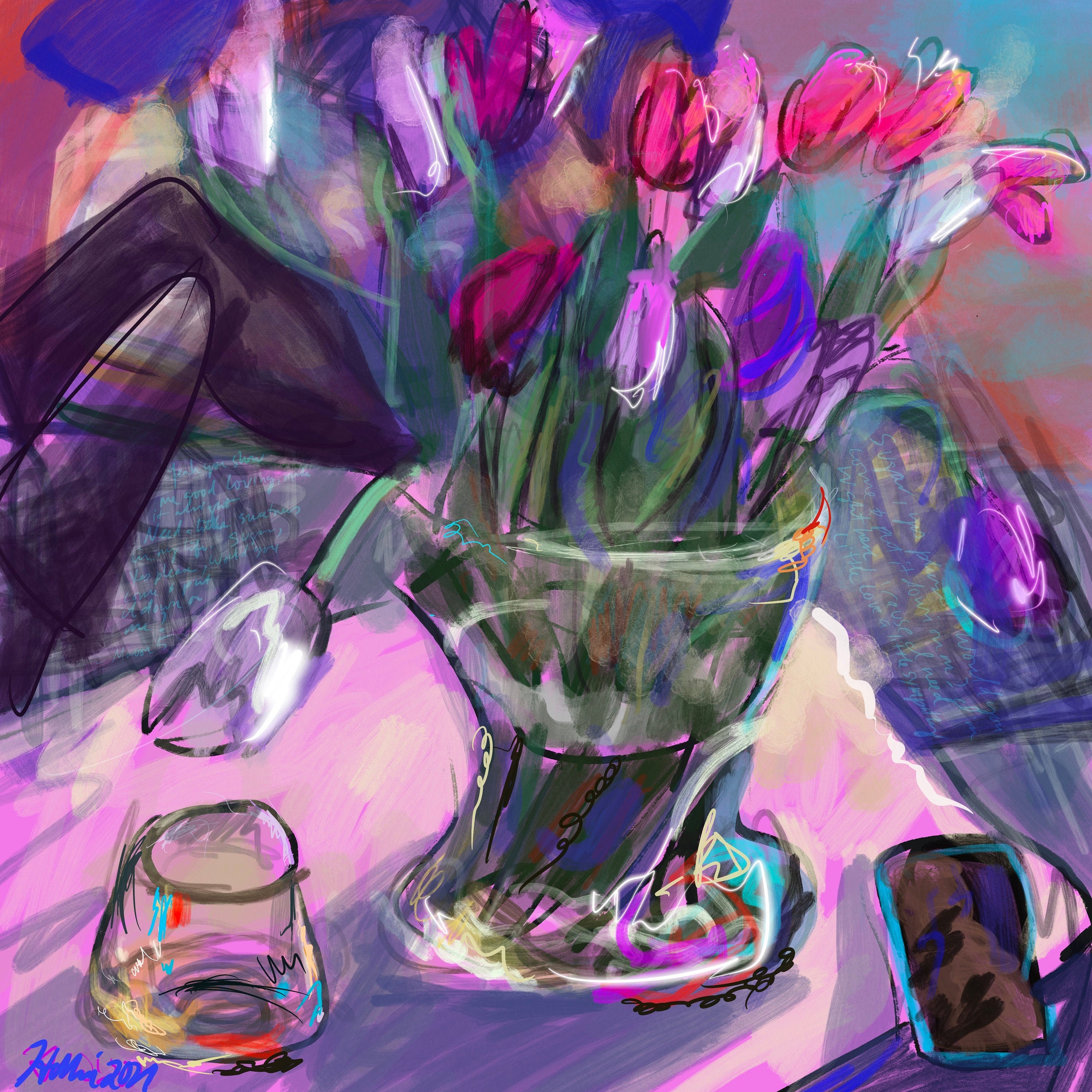 Tulips, Framed 14x14" Print - Etsy