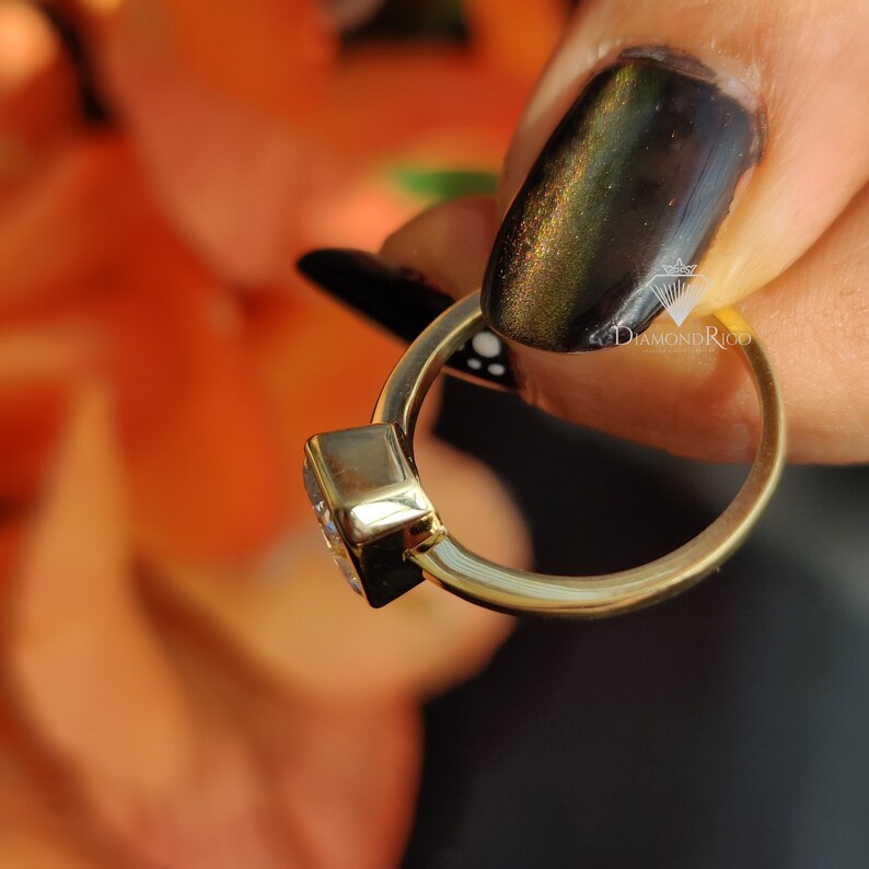 Bezel Set Radiant Cut Ring 2.05CT Moissanite Engagement Ring - Etsy