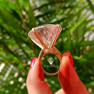 Portuguese Cut Engagement Ring Big Solitaire Moissanite - Etsy