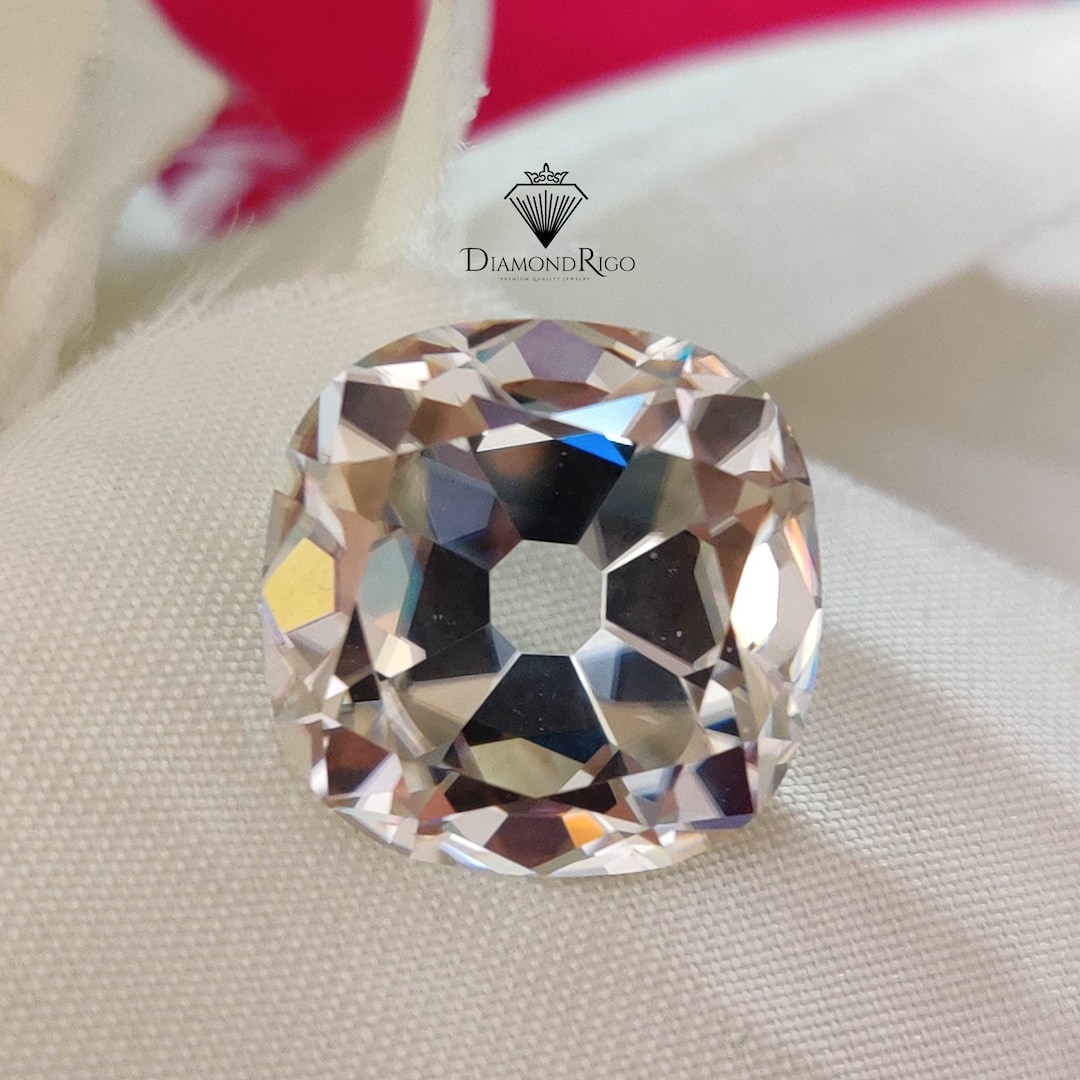 Old Mine Cut Loose Moissanite for Jewelry, OMC Cushion Cut Colorless ...