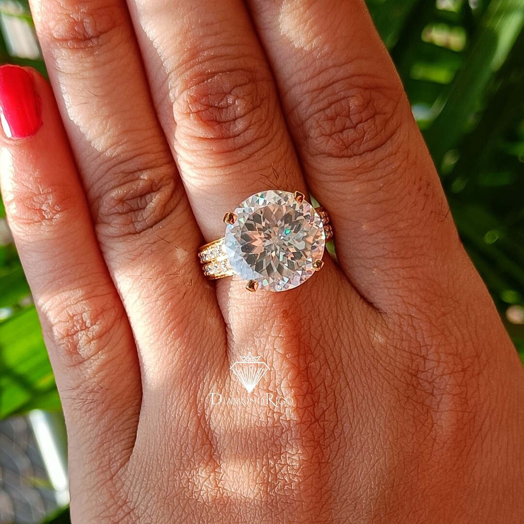 14 Portuguese Cut Solitaire Wedding Ring, Women Engagement Ring ...