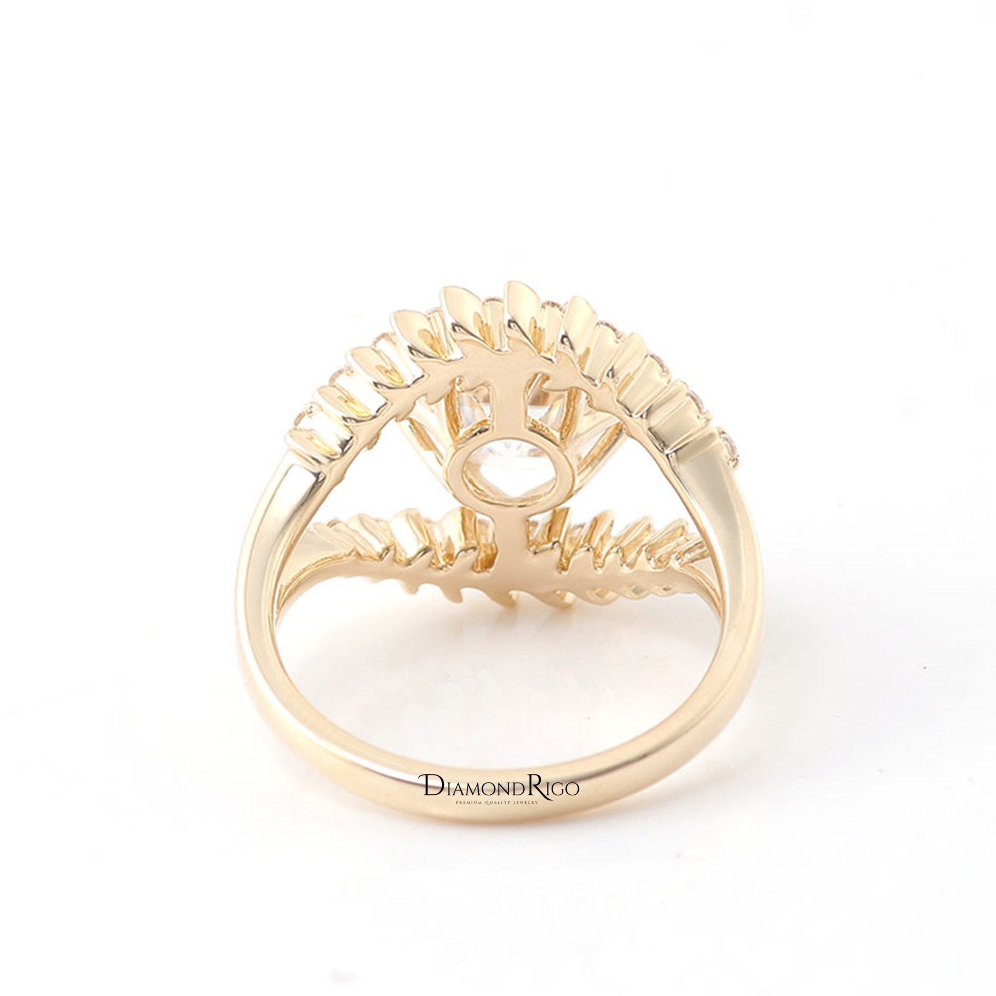 Evil Eye Shape Antique Engagement Ring OEC Moissanite - Etsy