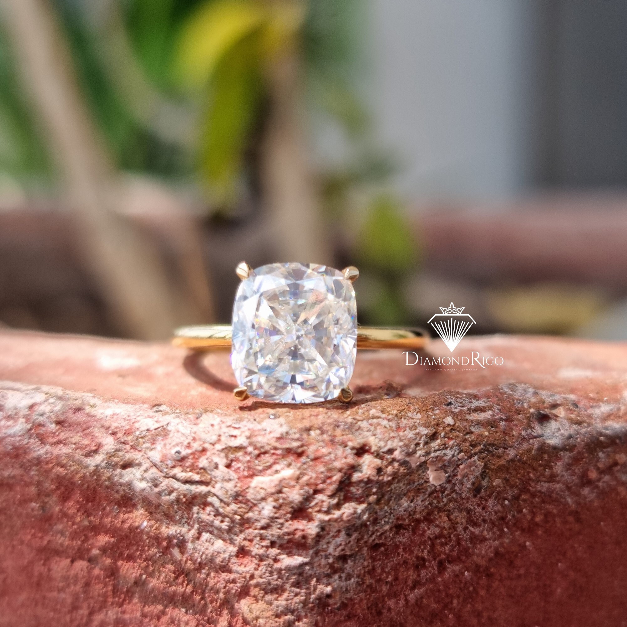 2.15CT Elongated Cushion Moissanite Engagement Ring Solitaire | Etsy