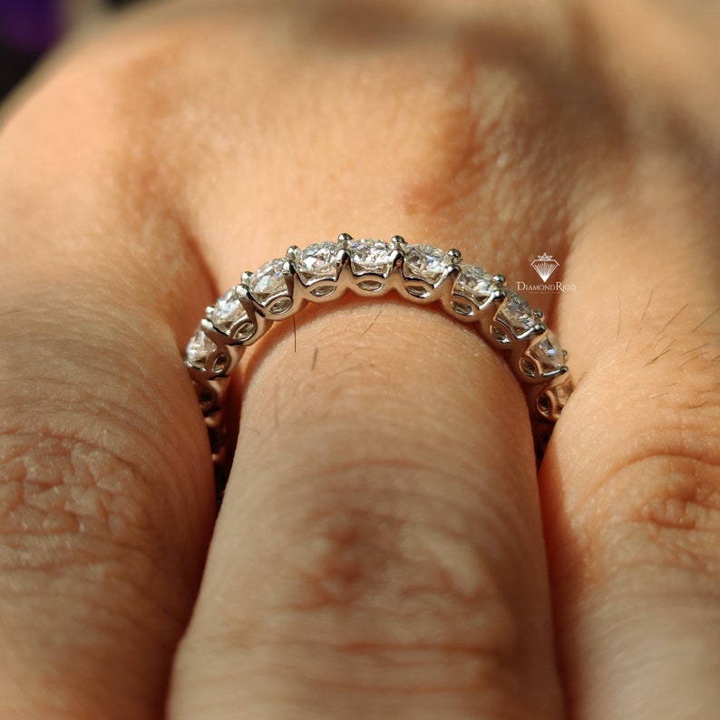 3mm Amazing Round Eternity Moissanite Band Shared Prong - Etsy