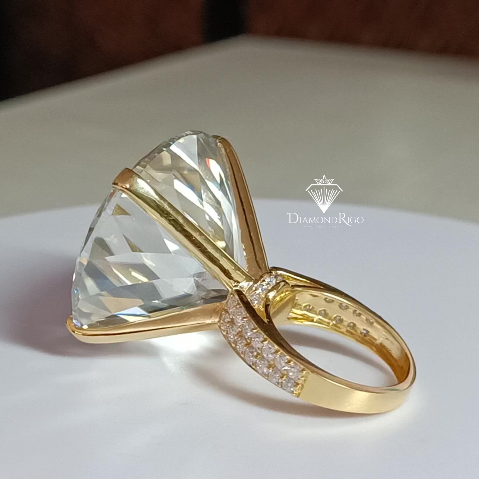 Portuguese Cut Engagement Ring Big Solitaire Moissanite | Etsy