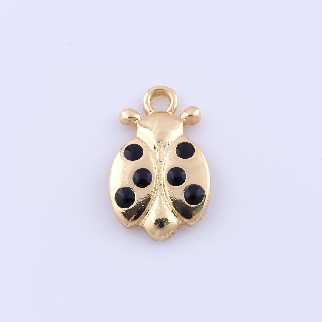 18K Gold Filled Seven Star Ladybug Pendant, Micro Pave CZ Insect Charms ...