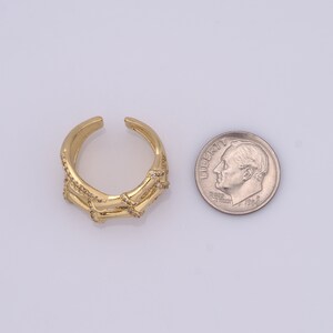 18K Gold Filled Open End Ring, Micro Pave CZ Geometric Ring, Fashion ...