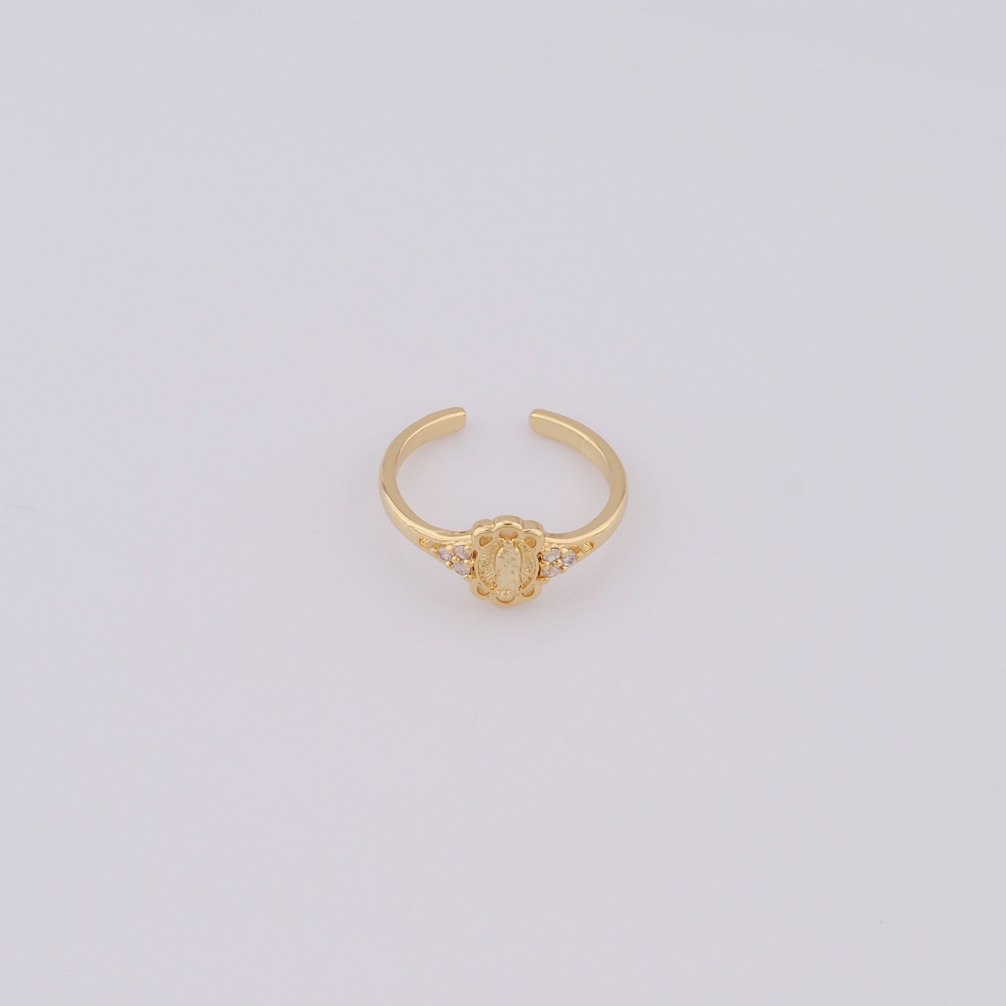 18K Gold Filled Open End Ring, Micro Pave CZ Fashion Ring, Gift for Her ...