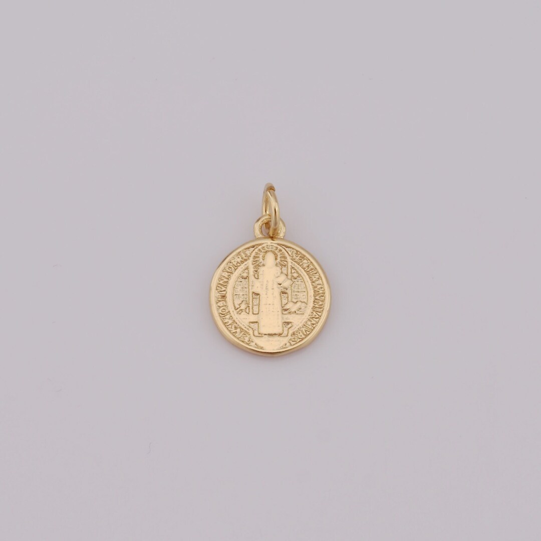 18K Gold Filled Round Pendant, Religious Charms, DIY Jewelry Making ...