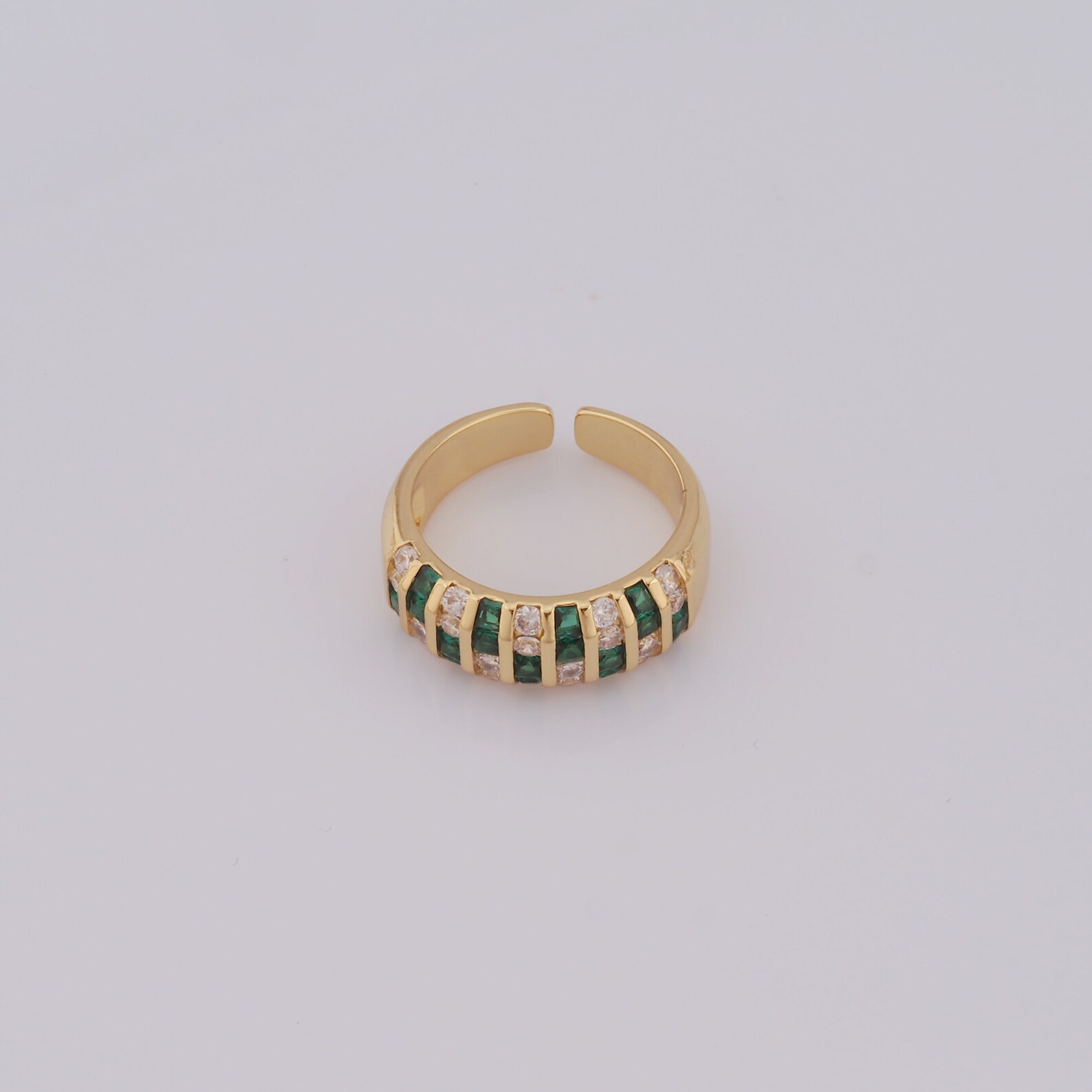 18K Gold Filled Open End Ring, Micro Pave CZ Fashion Ring, Gift for Her ...