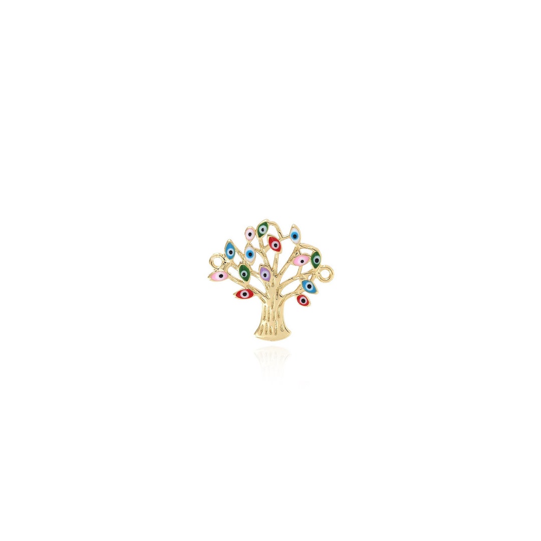 Tree Connector,tree of Life Connector,18k Gold Filled Enamel Charm ...