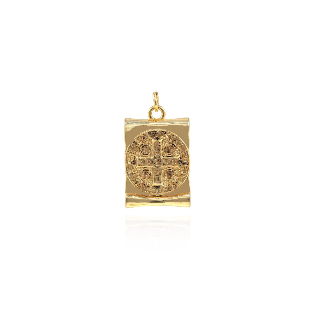 18K Gold Filled Rectangular Cross Pendant DIY Bracelet Necklace Jewelry ...