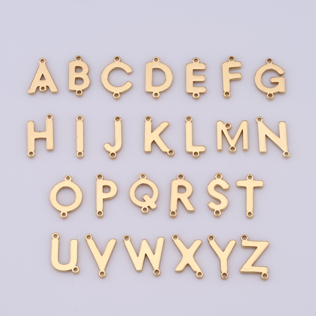 18K Gold Filled Letter Connector, Necklace and Bracelet DIY Jewelry ...