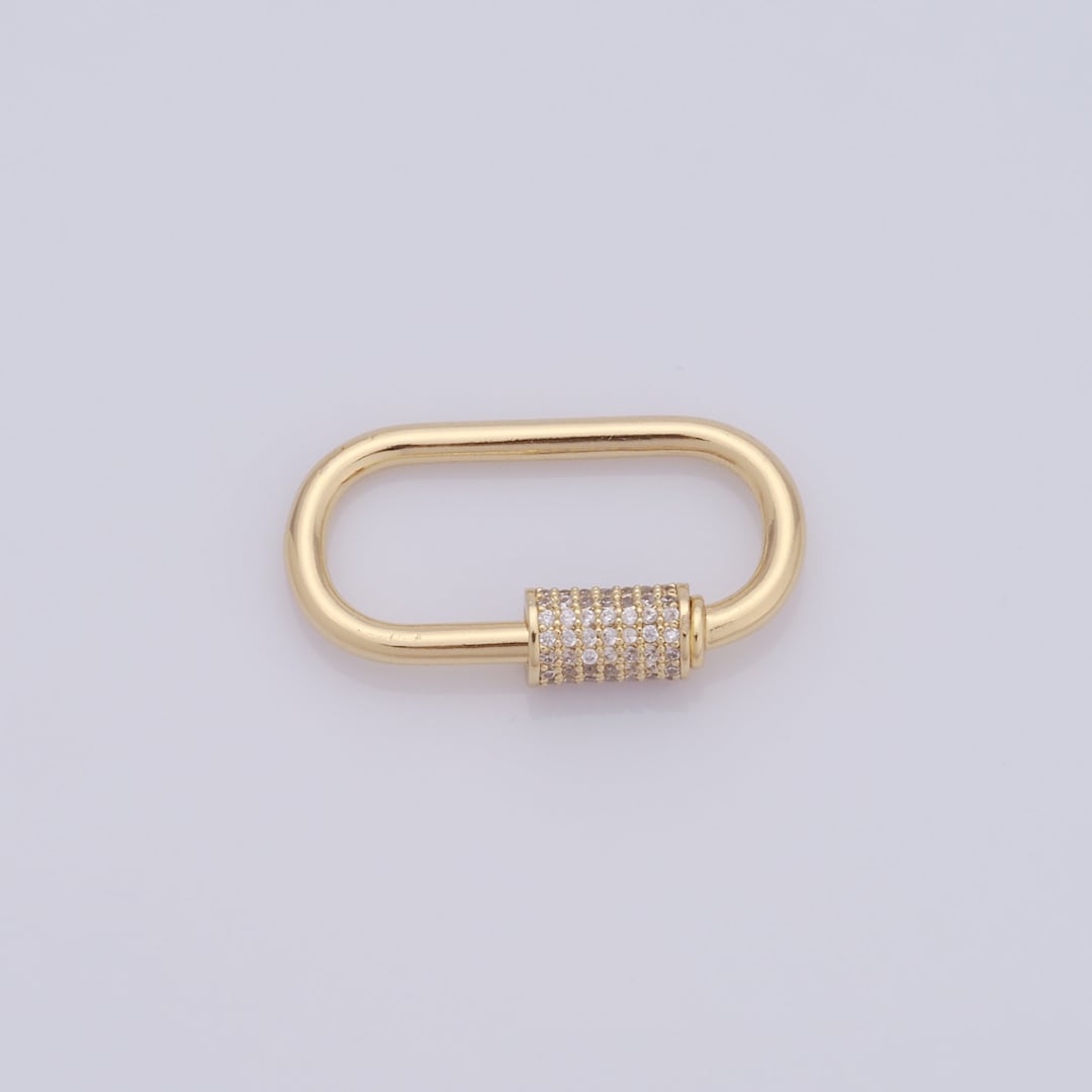 18K Gold Filled Retractable Clasp, Micro Pavé CZ Screw Clasp, DIY ...