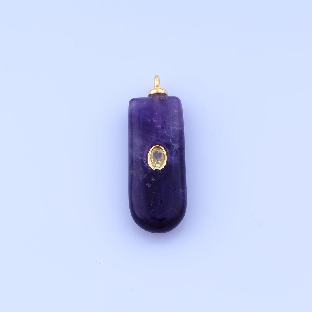 18K Gold Filled Energy Stone Pendant,natural Stone Charms,stone Charms ...