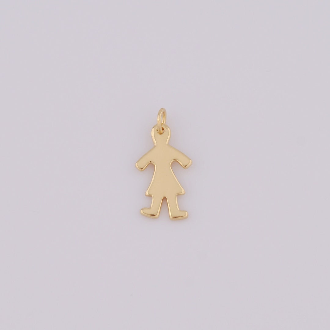 18K Gold Filled Human Pendant, Human Charms, DIY Jewelry Making，22 ...